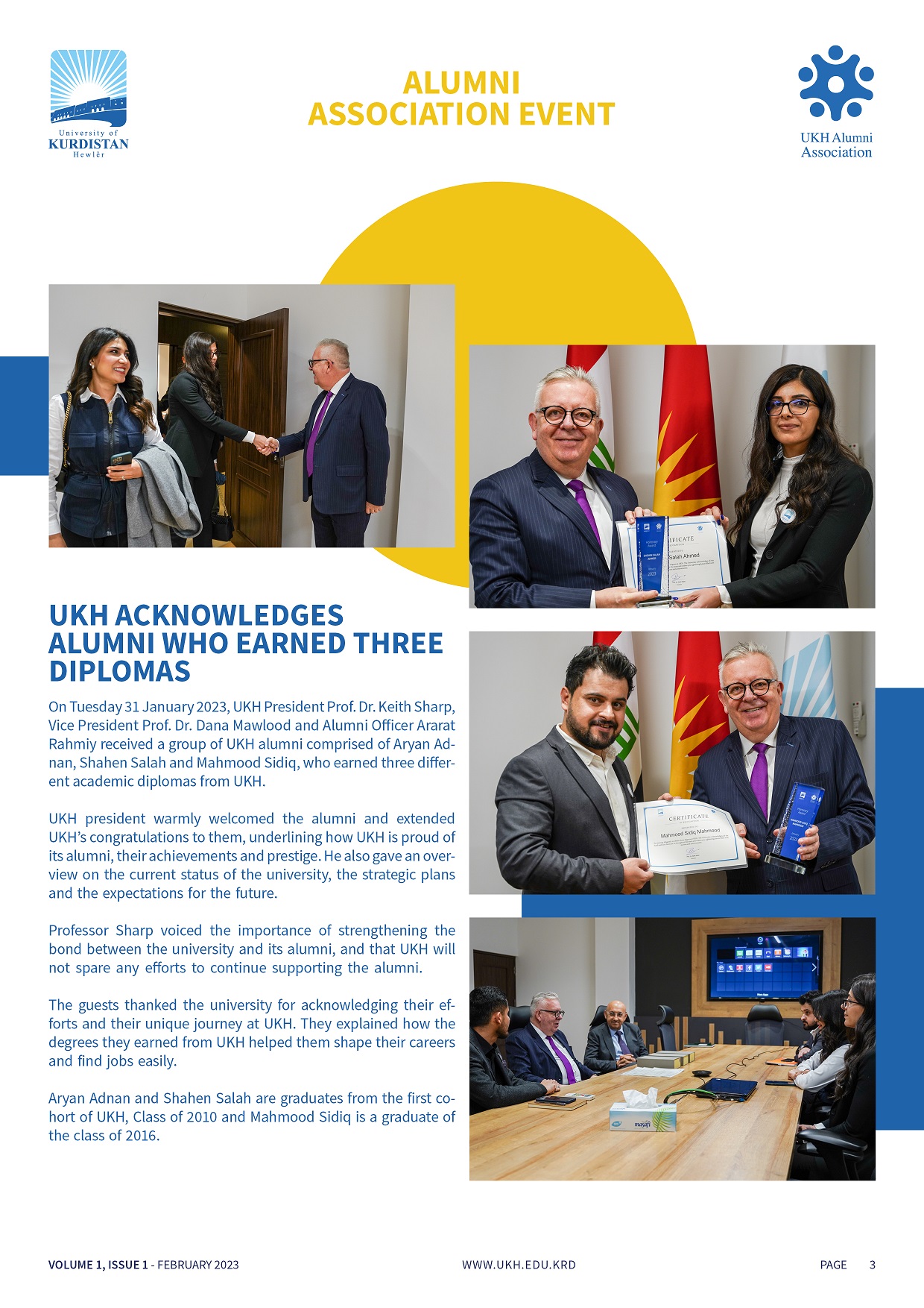First Edition of UKH Alumni Newsletter is Released – University of Kurdistan Hewlêr